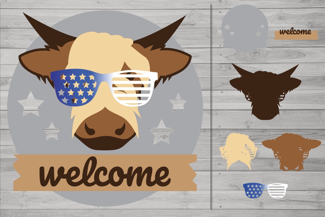 Highland Cow SVG Laser Cut Design Cricut Highland USA Cow Head Svg Cut ...