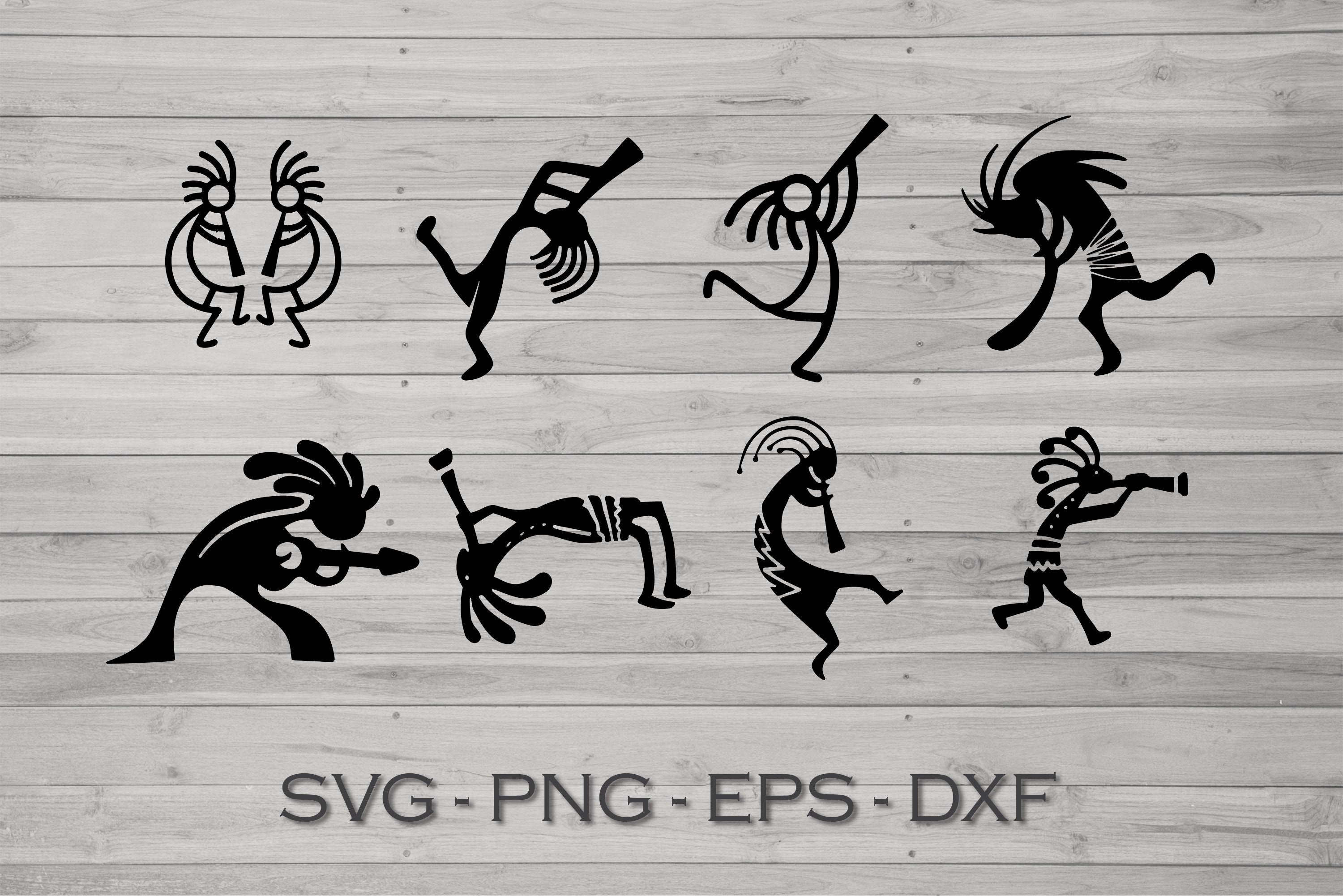 Kokopelli Svg Png Eps Dxf Eight 8 Cut File Bundle for Cricut and Other ...