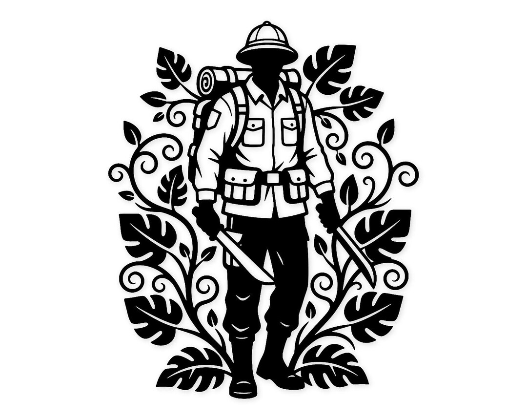 Jungle Explorer Silhouette Svg Png: Cut Ready Digital Design for Cricut ...