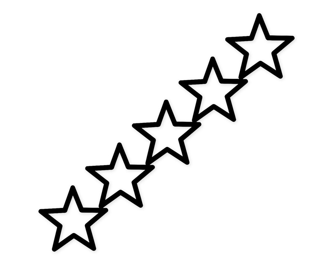 Diagonal Star Row Svg Png: Bold Clean Outline for Crafting - Etsy
