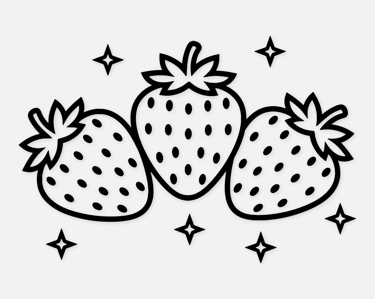 Cosmic Strawberry Cluster Svg Png: Bold Line Art for Craft Projects - Etsy