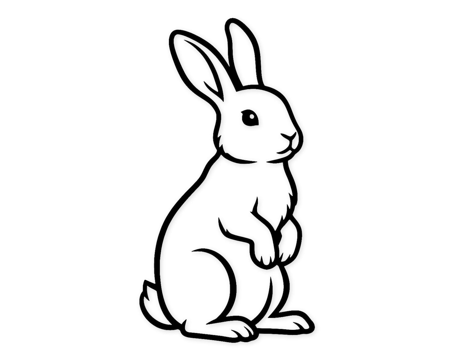 Playful Rabbit Pose Svg Png: Bold Black and White Cut File for Crafts ...