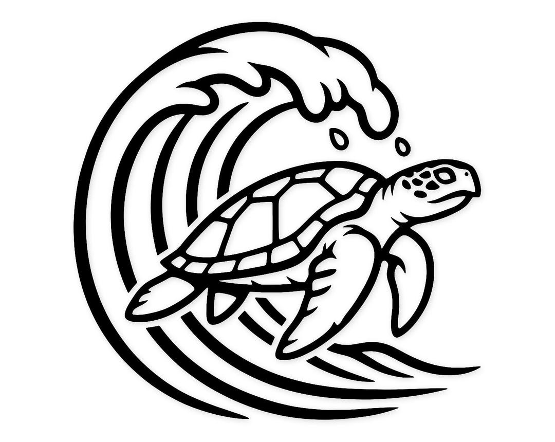 Ocean Wave Turtle Svg Png: Bold Cut File for Decor - Etsy