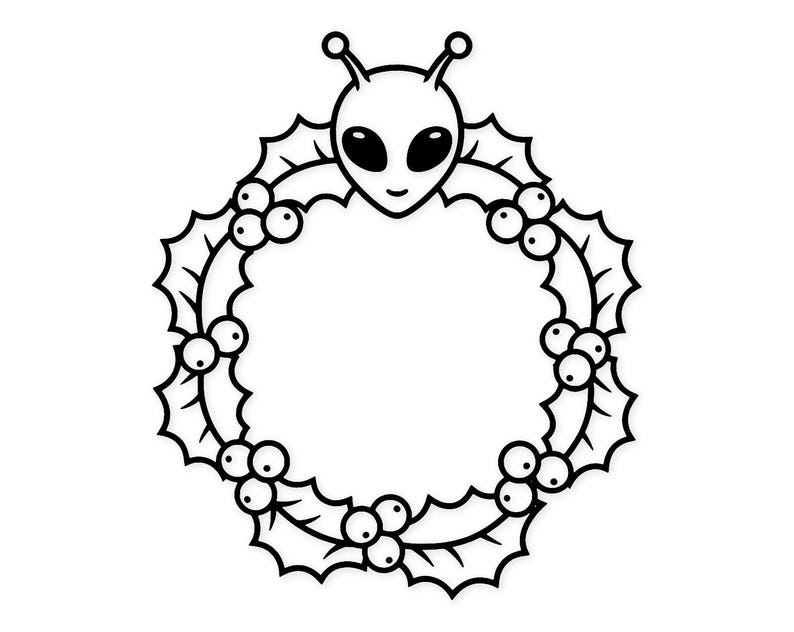 Alien Head Wreath Svg Png: Bold Clean Design for Cricut Projects - Etsy