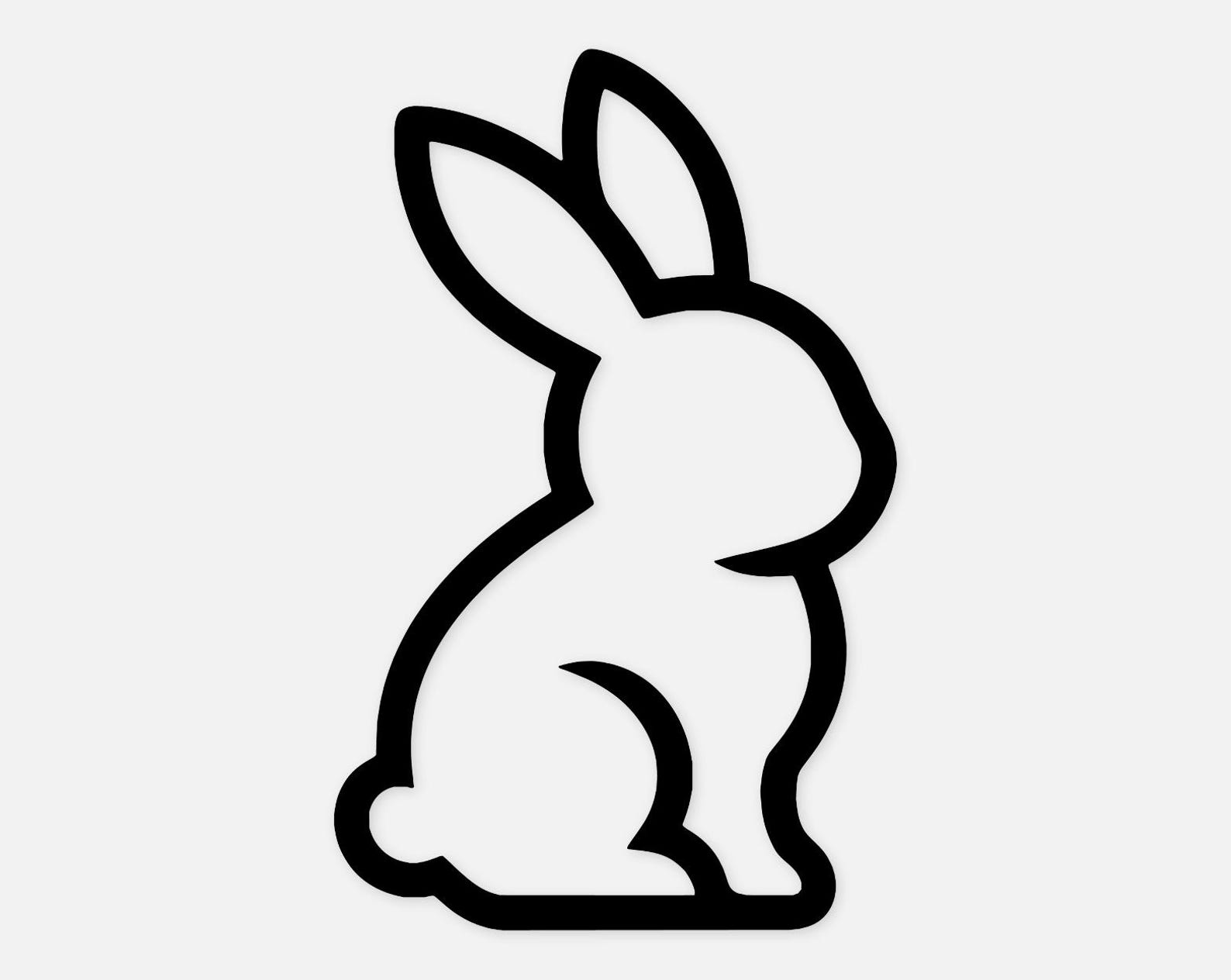 Tilted Rabbit Icon Svg Png: Bold Outline Design for Cricut - Etsy