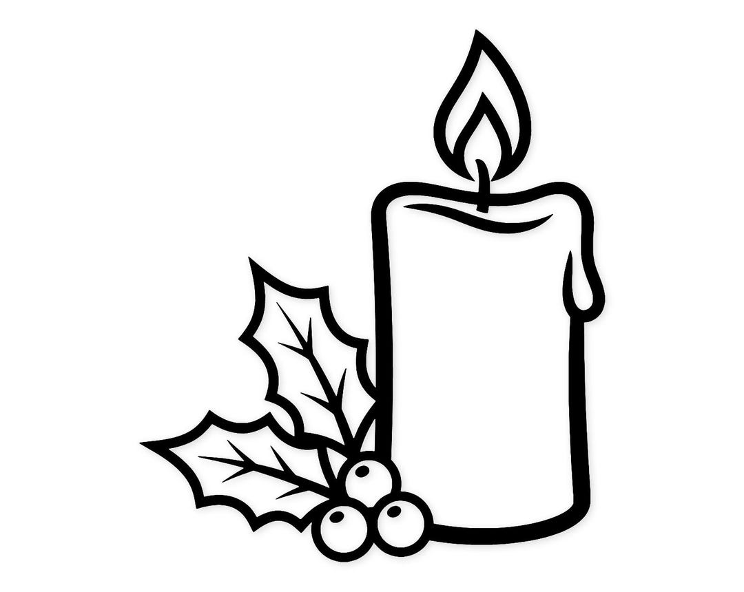 Festive Candle Svg Png: Cut Ready Digital Design for Cricut Silhouette ...