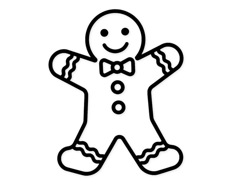 Gingerbread Man Outline Svg Png: Cut Ready Digital Design for Cricut ...