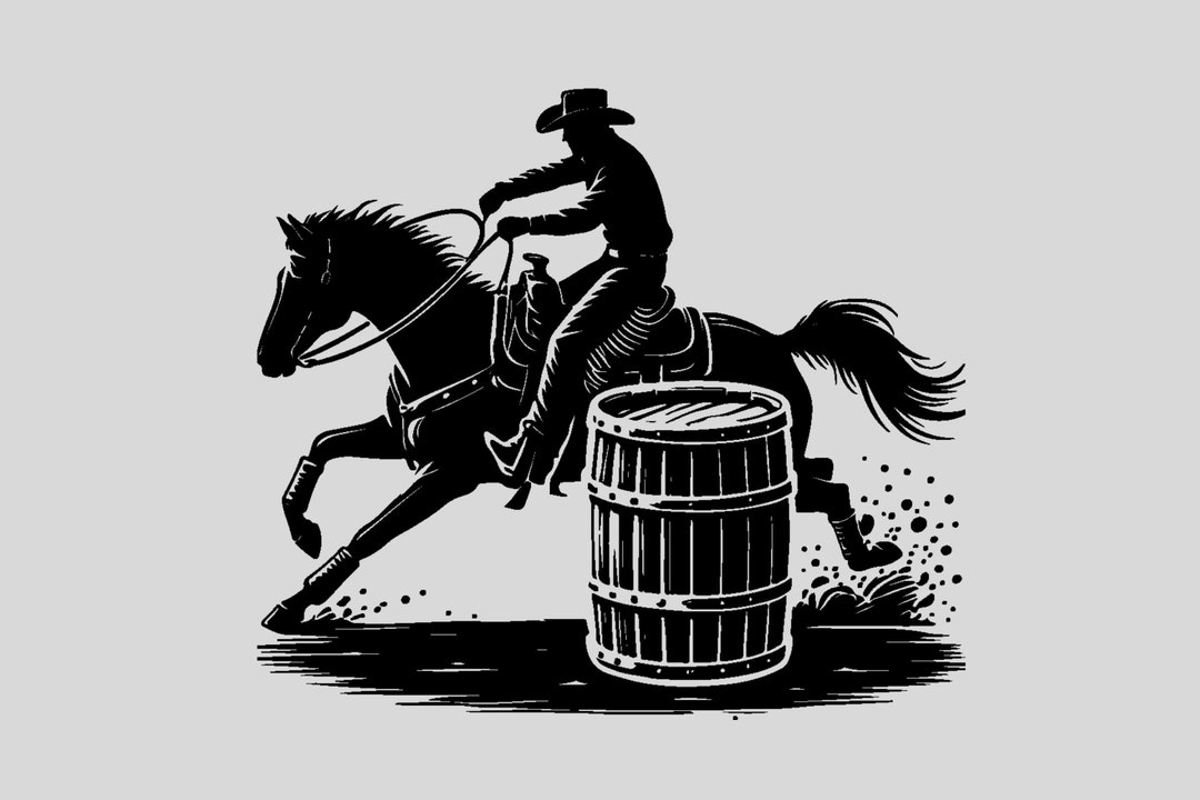 Cowboy Barrel Racing SVG - Rodeo Horse Digital Cut File - Western ...