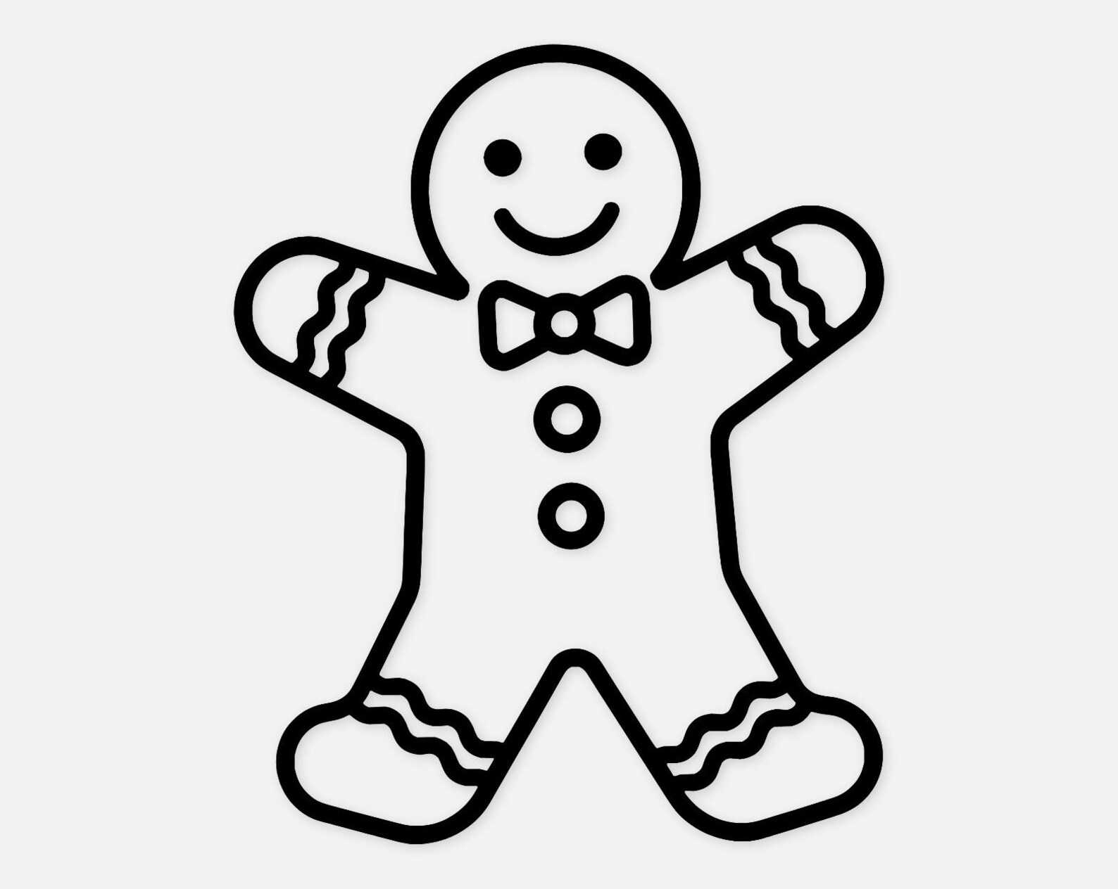 Gingerbread Man Outline Svg Png: Cut Ready Digital Design for Cricut ...