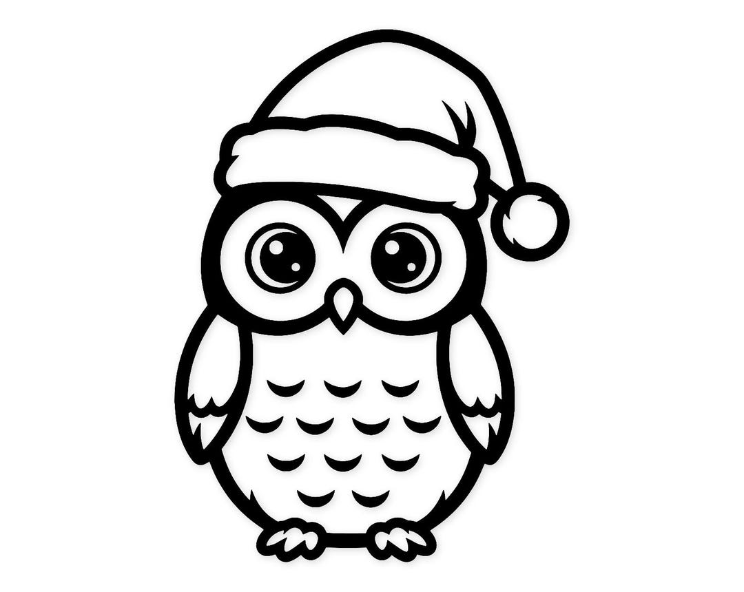 Christmas Owl Svg Png: Cute Line Art for Holiday Projects - Etsy UK