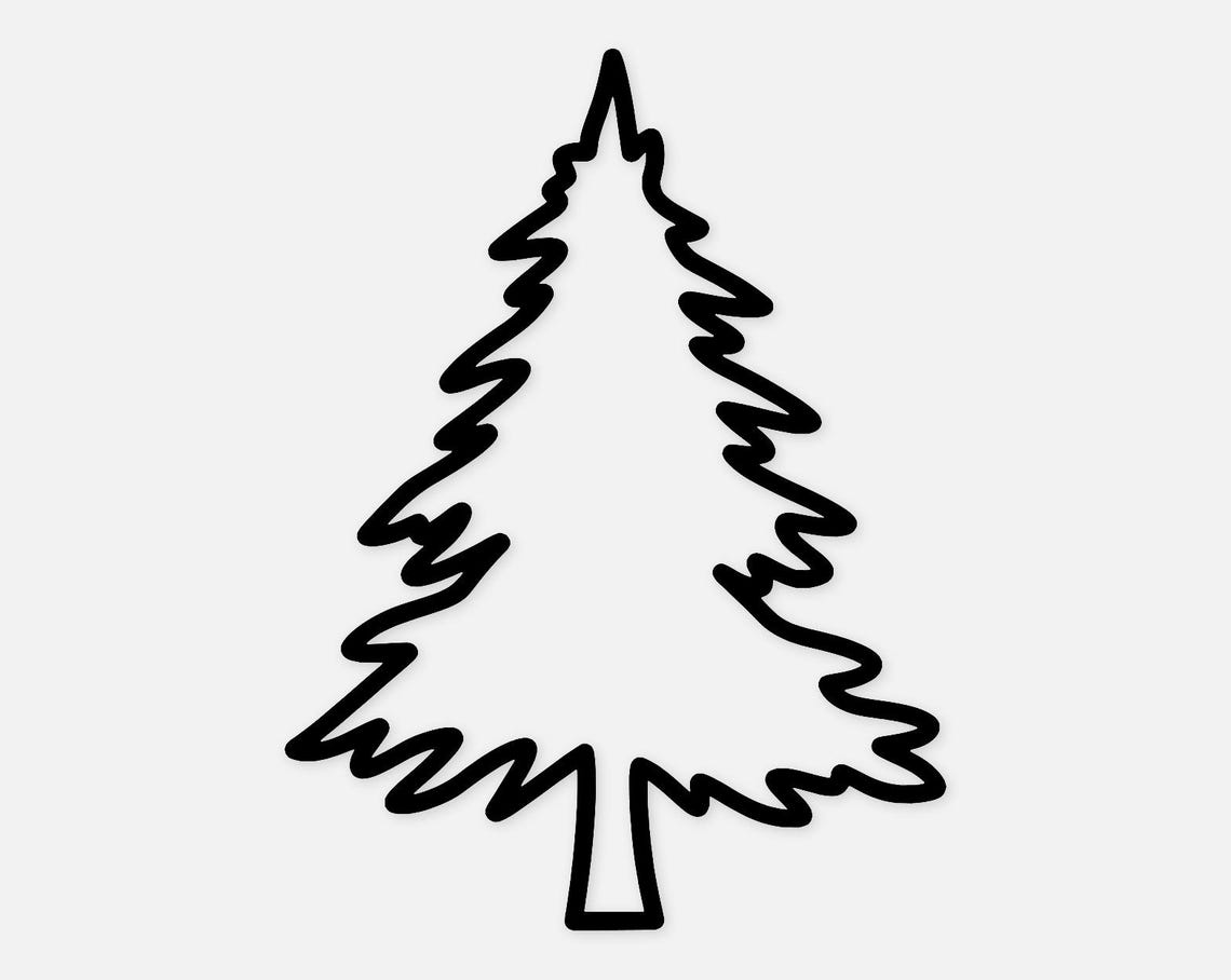 Christmas Tree Svg Png: Minimalist Outline for Cut Files - Etsy