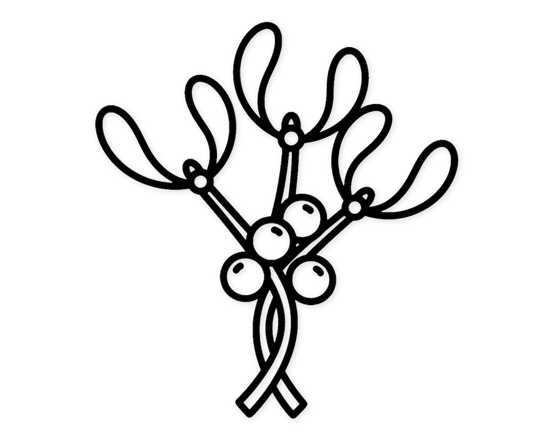 Mistletoe Cluster Svg Png: Bold Outline Design for Holiday Crafts - Etsy UK