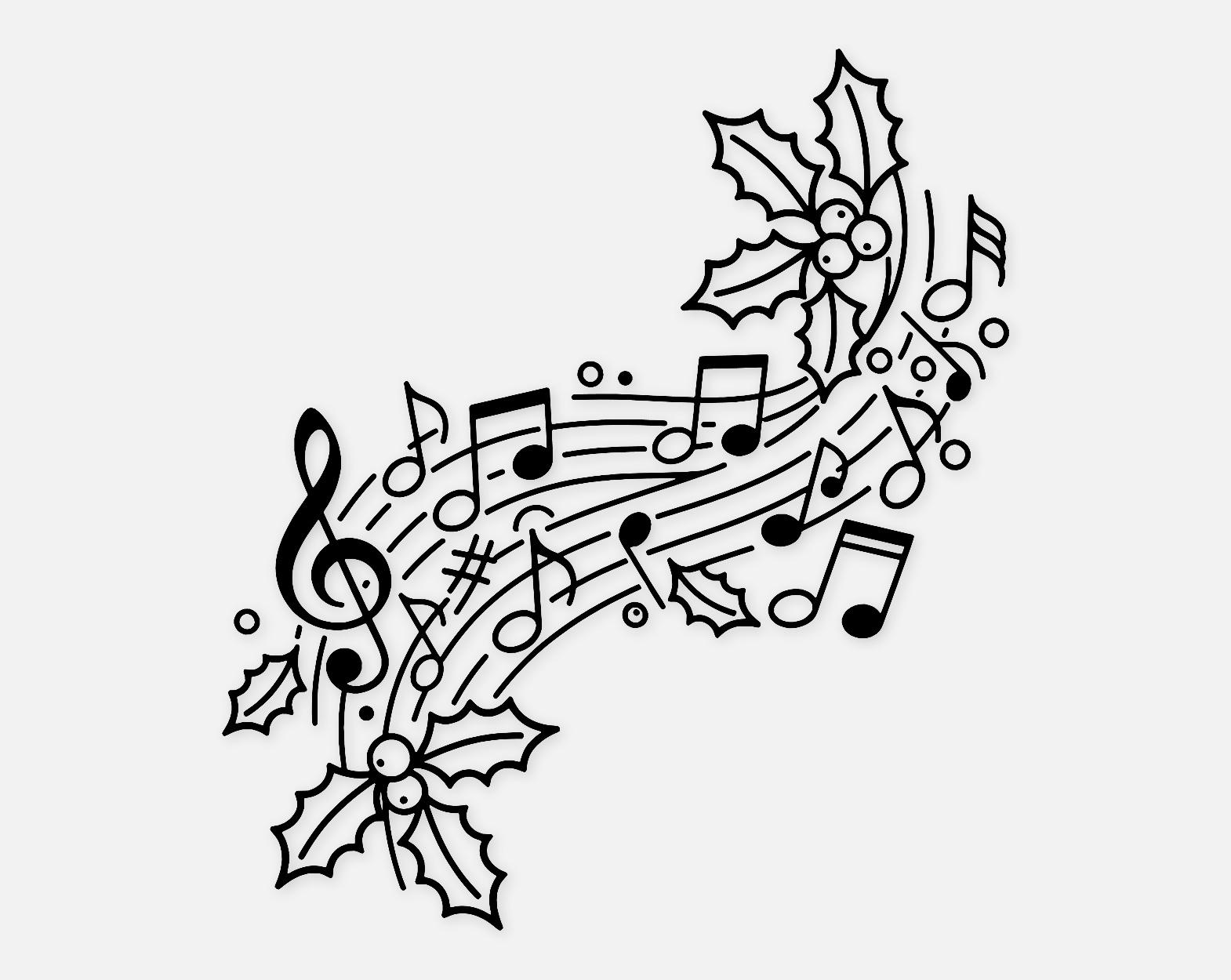 Christmas Music Notes Svg Png: Bold Line Art for Holiday Crafts - Etsy