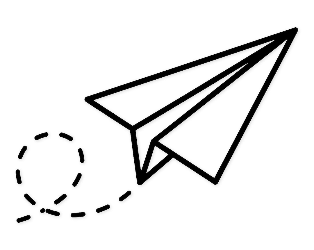 Vuelo de avión de papel SVG PNG: Líneas en negrita para Cricut y ...