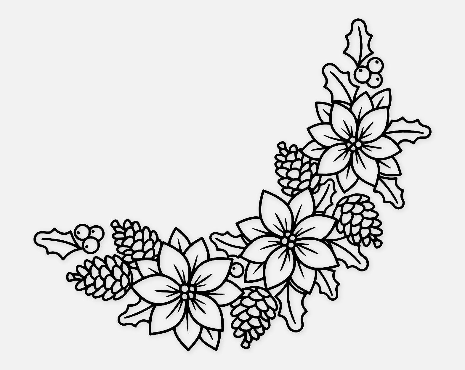 Christmas Garland Svg Png: Bold Lines for Holiday Decor - Etsy