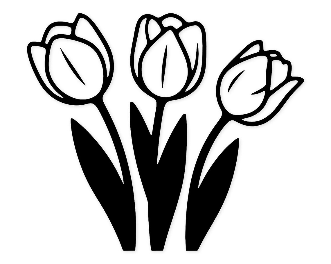 Tulip Trio Svg Png: Cut Ready Digital Design for Cricut Silhouette - Etsy