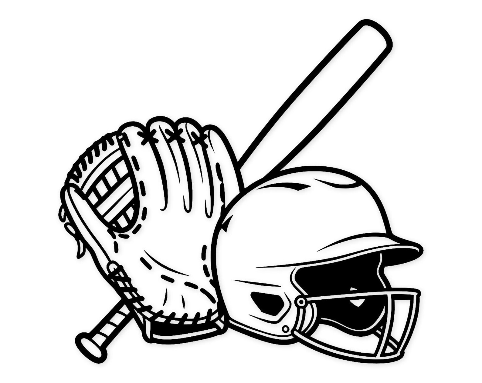 Softball Gear Svg Png: Bold Clean Outline for Sports Projects - Etsy