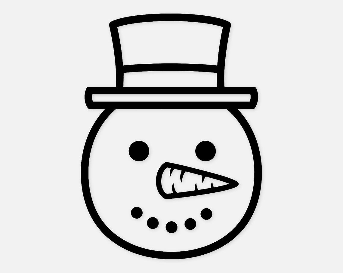 Snowman Head Svg Png: Cut Ready Digital Design for Cricut Silhouette - Etsy