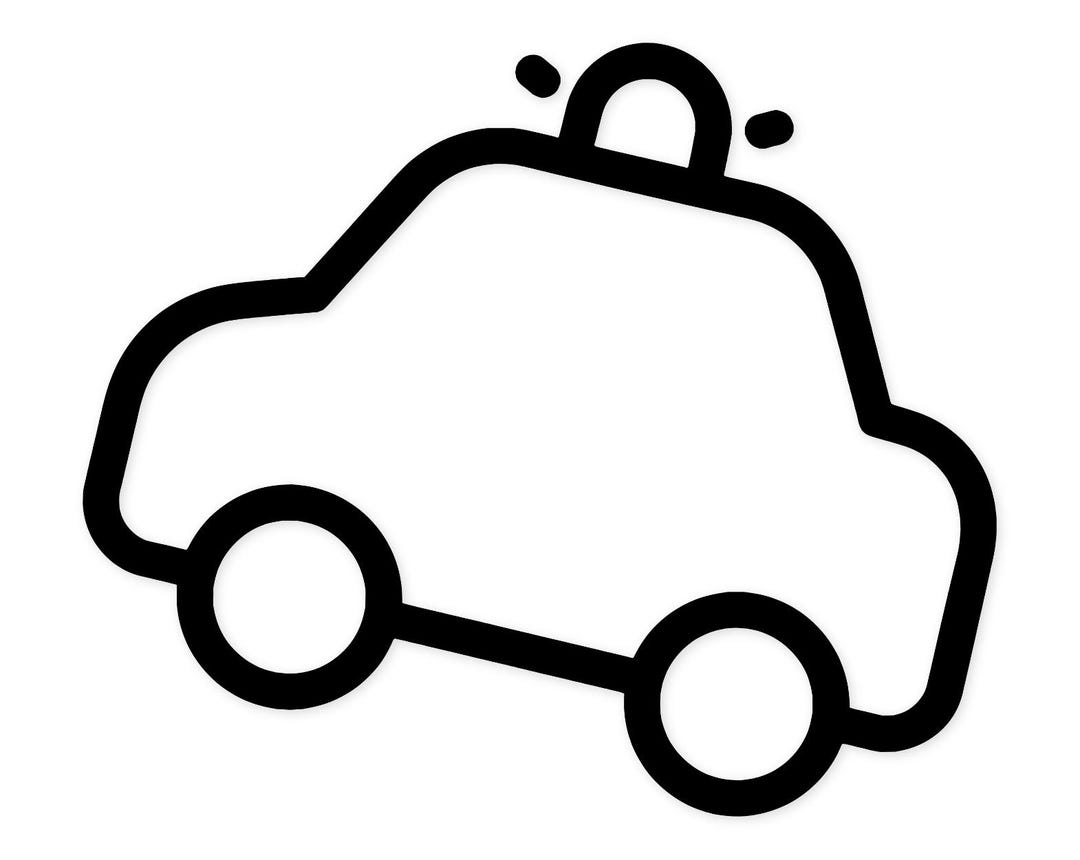 Cute Police Car Svg Png: Minimalist Design for Stickers and Decals - Etsy
