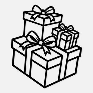 Present Stack Svg Png: Bold Outline Design for Christmas Crafts - Etsy