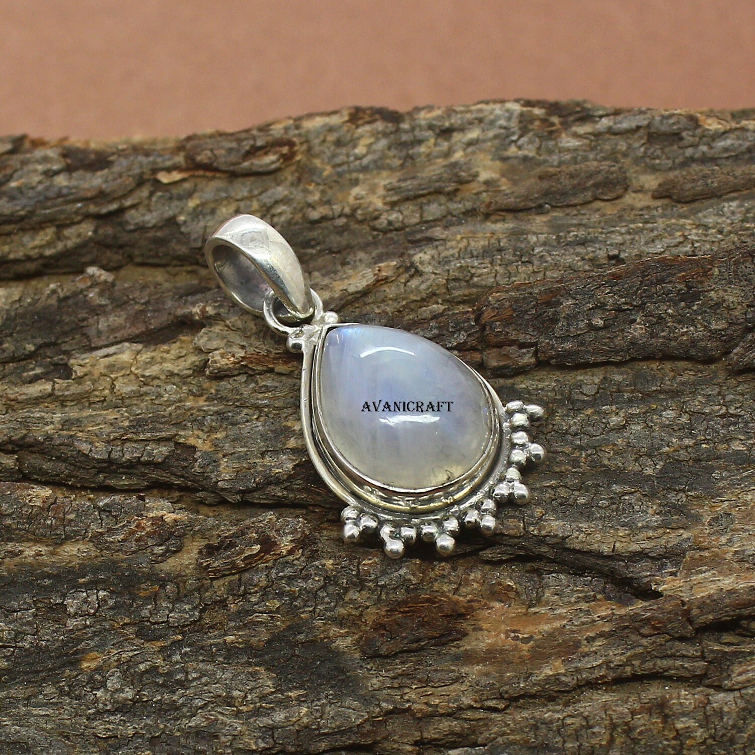 Moonstone Pear Shape Gemstone Silver Pendant 925 Sterling Silver ...
