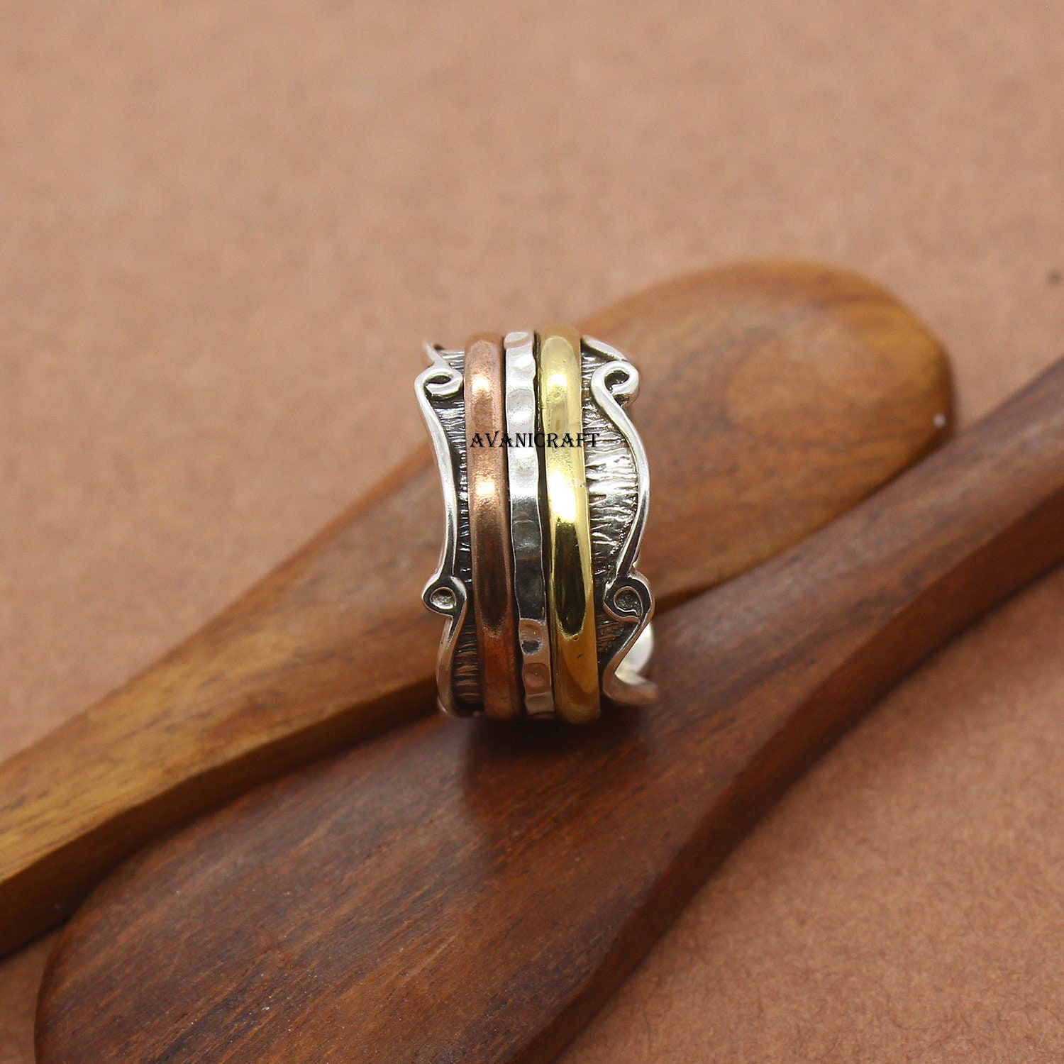 Designer Spinner Band Ring 925 Sterling Silver Jewelry Unisex Handmade ...