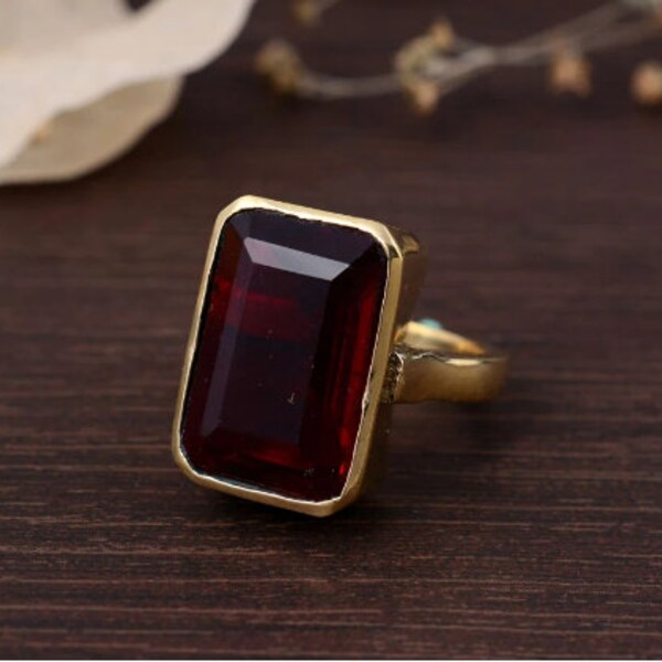 Rectangle Stone Ring - Etsy