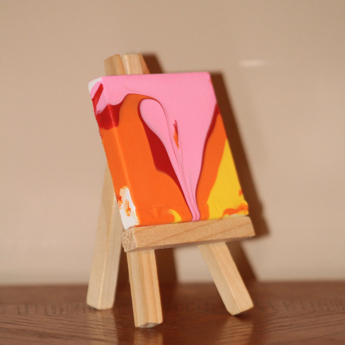 Abstract Mini Canvas With Mini Art Stand - Etsy