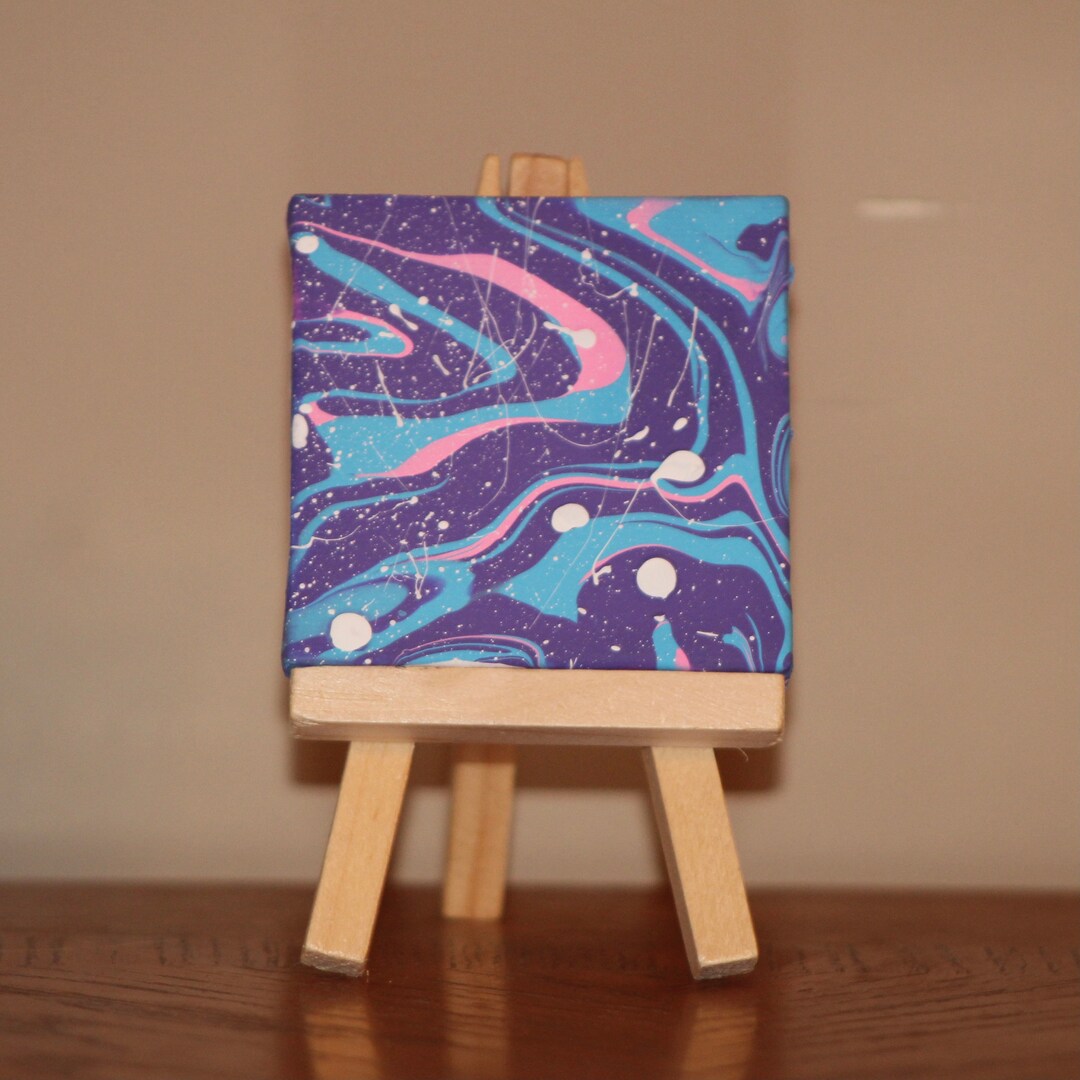 Abstract Mini Canvas With Mini Art Stand - Etsy