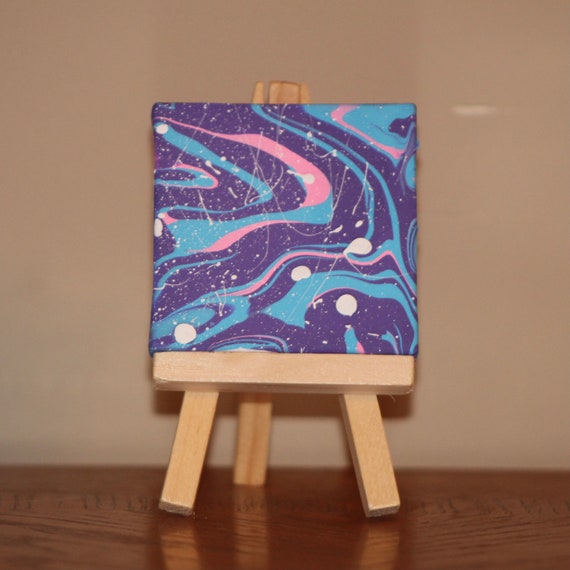 Abstract Mini Canvas With Mini Art Stand - Etsy