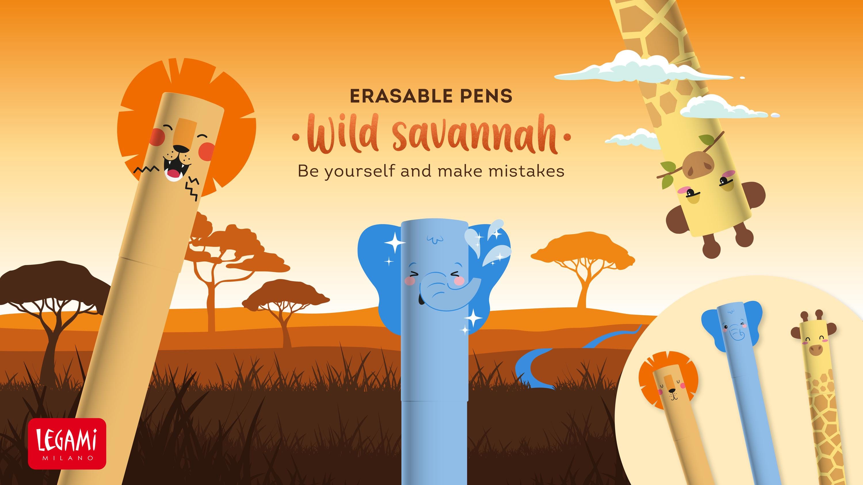 Legami Erasable Pens Wild Savannah Set of 3 - Etsy