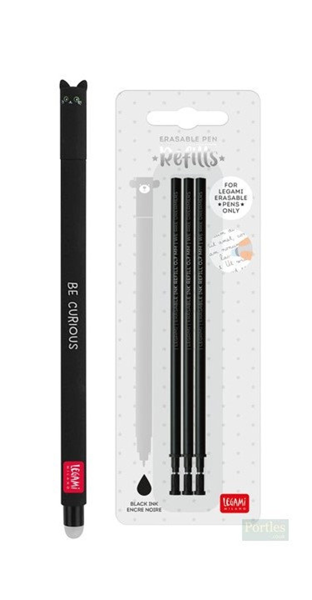 Legami Black Cat Erasable Pen and Extra Refills - Etsy