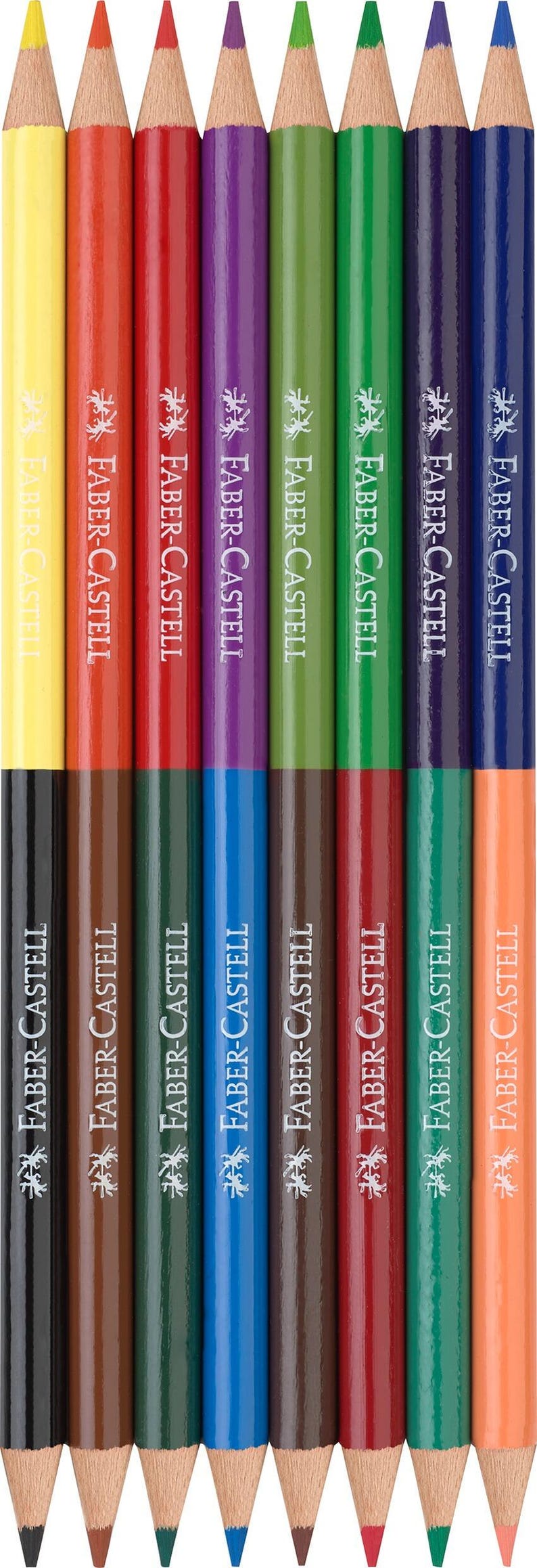 Faber-castell Bicolor Colour Pencils - Set of 8 Pencils - 16 Colours - Etsy