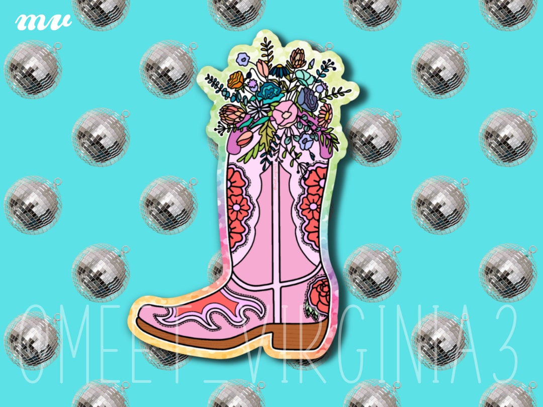 Cowboy Boot | Cowgirl Boot Sticker | Cowgirl | Glitter Sticker | Cowboy ...
