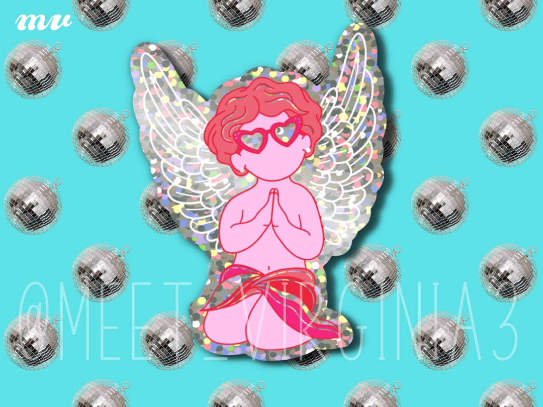 Angel Sticker | Waterproof Sticker | Aesthetic Sticker | Glitter ...