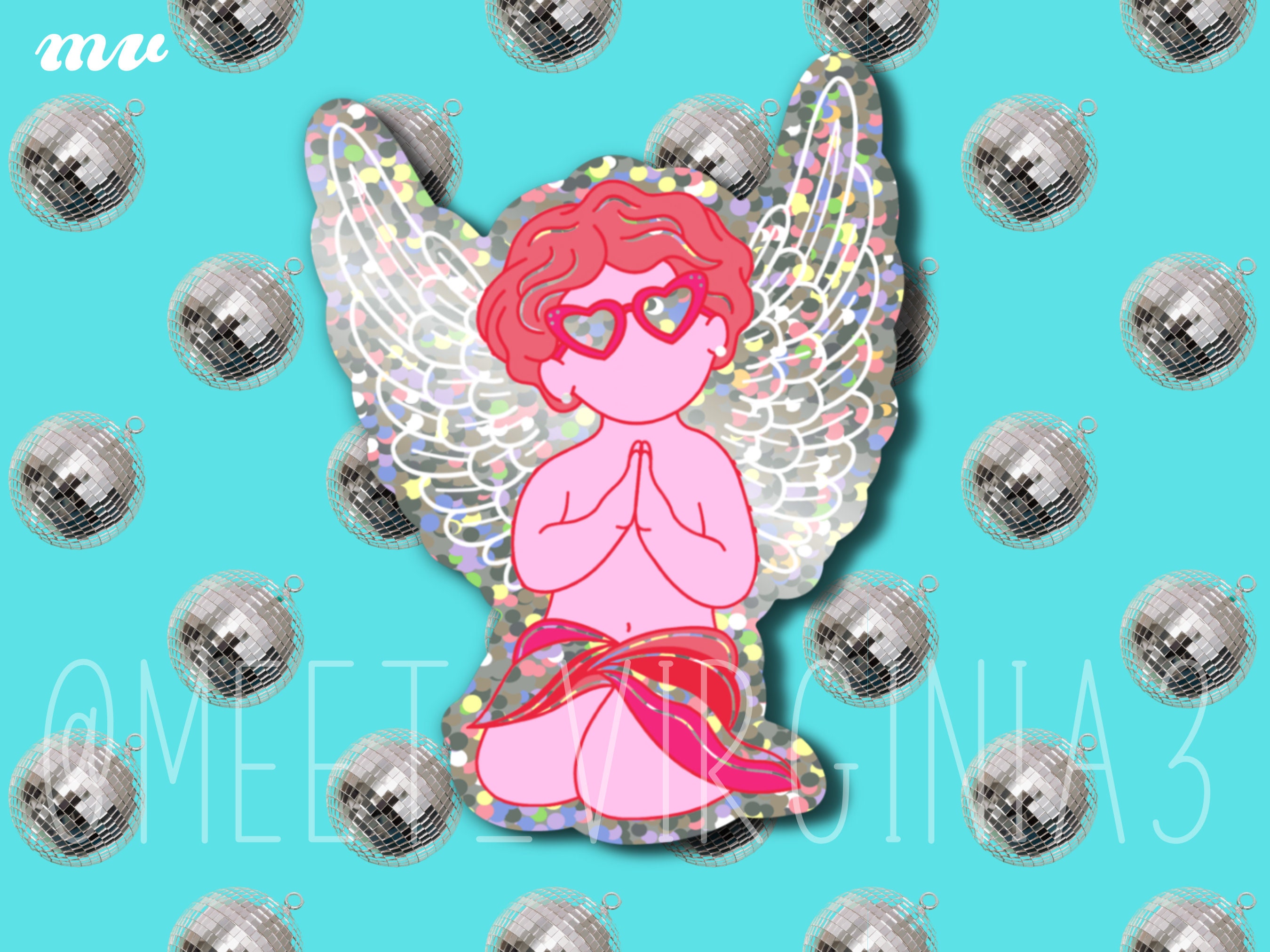 Angel Sticker Waterproof Sticker Aesthetic Sticker Glitter Sticker ...