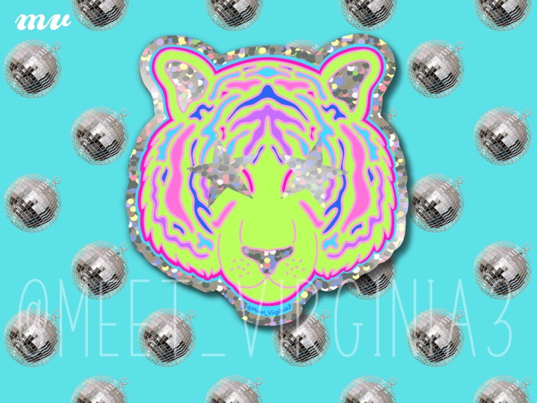 Tiger Sticker | Preppy Sticker | Tiger | Glitter Sticker | Girly ...