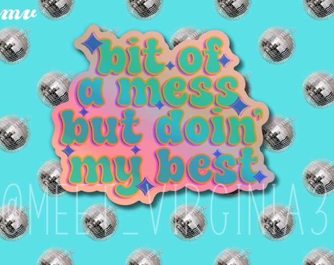 Stayin Alive Disco Ball Waterproof Sticker, Funny Gifts, Waterbottle ...