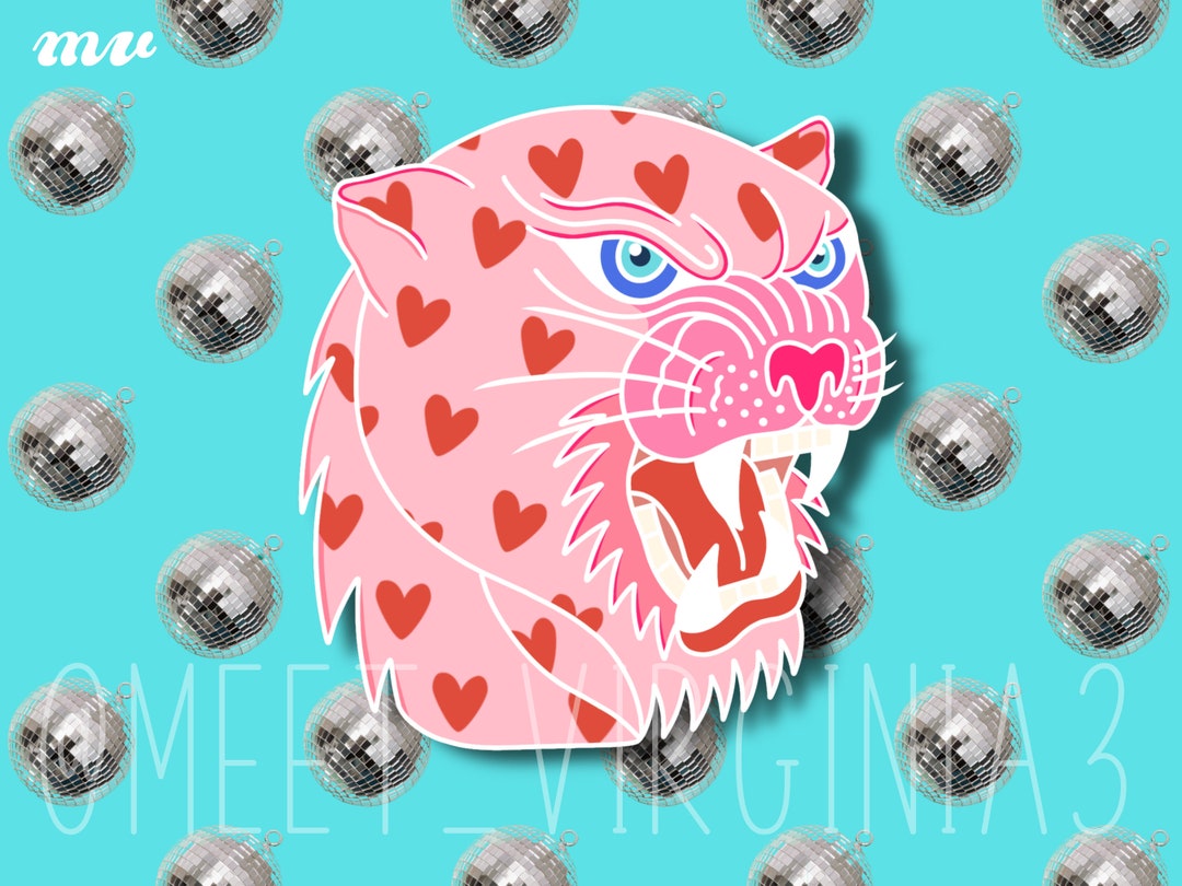 Cheetah Sticker | Leopard Sticker | Preppy Sticker | Heart Sticker ...