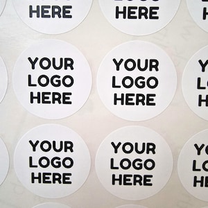 Personalised Your Logo Stickers: Round Business Branding Labels 25mm ...