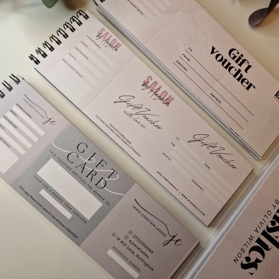 Gift Voucher Book for Jewellery Business, Aesthetics Gift Certificate ...