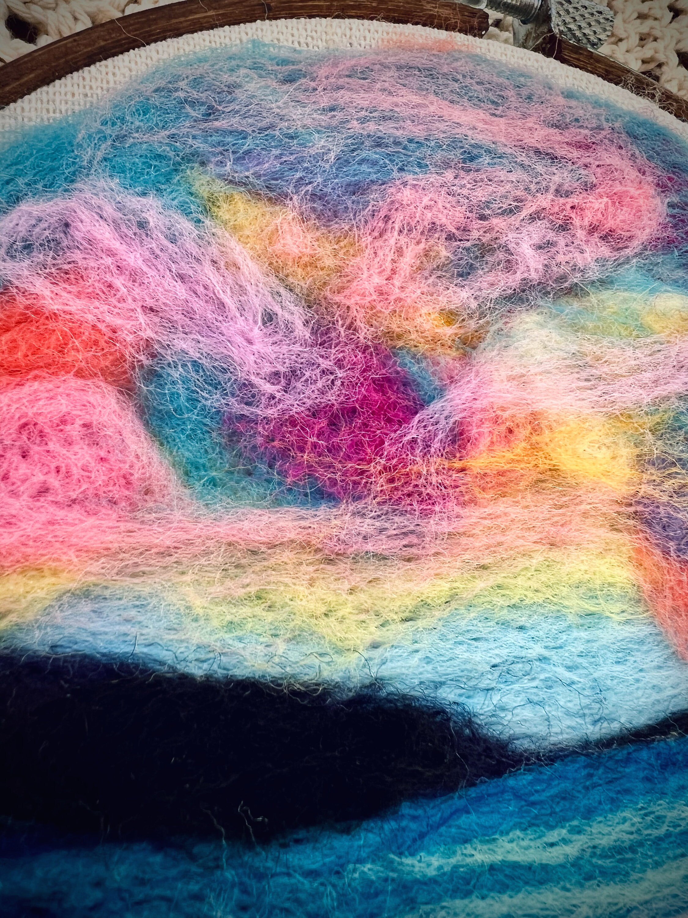 Ocean Landscape Needle Felted Wool Painting Landscape- 7 Inches - Etsy