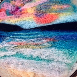 Ocean Landscape Needle Felted Wool Painting Landscape- 7 Inches - Etsy