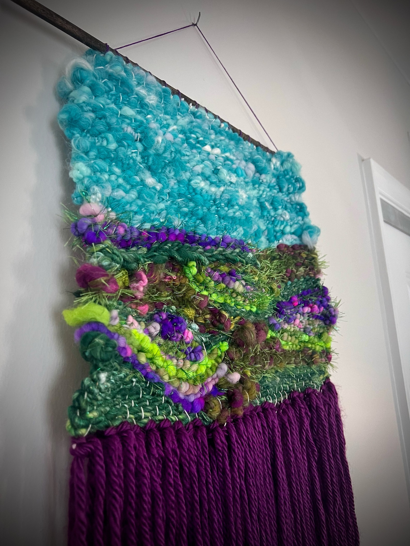 Lavender Field- Large Hand-woven Landscape Tapestry Weaving With Hand ...