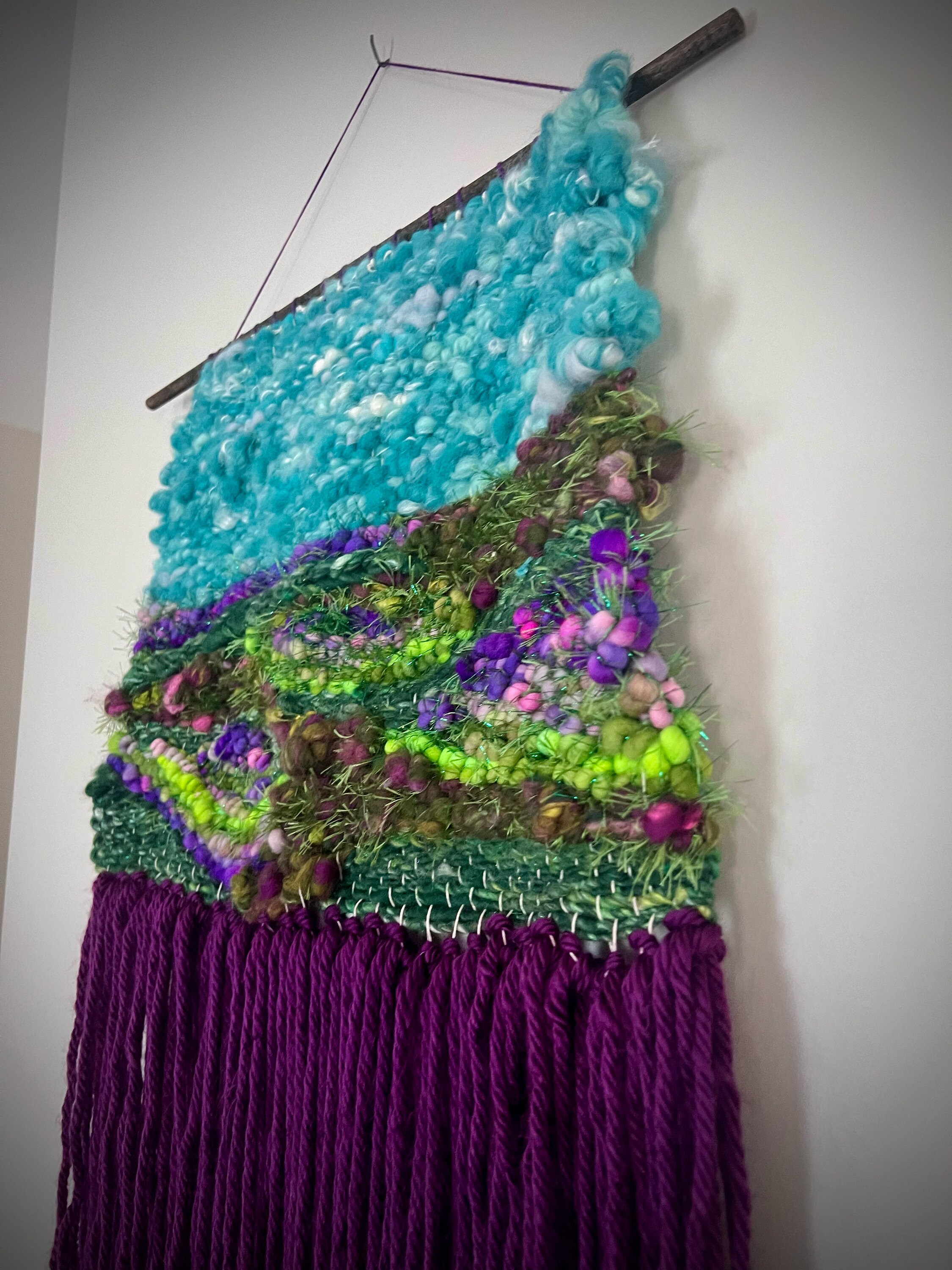 Lavender Field- Large Hand-woven Landscape Tapestry Weaving With Hand ...