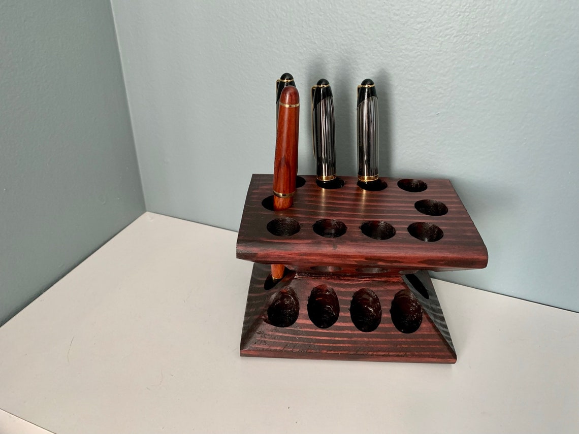 Wood Pen Holder for 10 Pens Fountain Pen Display or Brush - Etsy