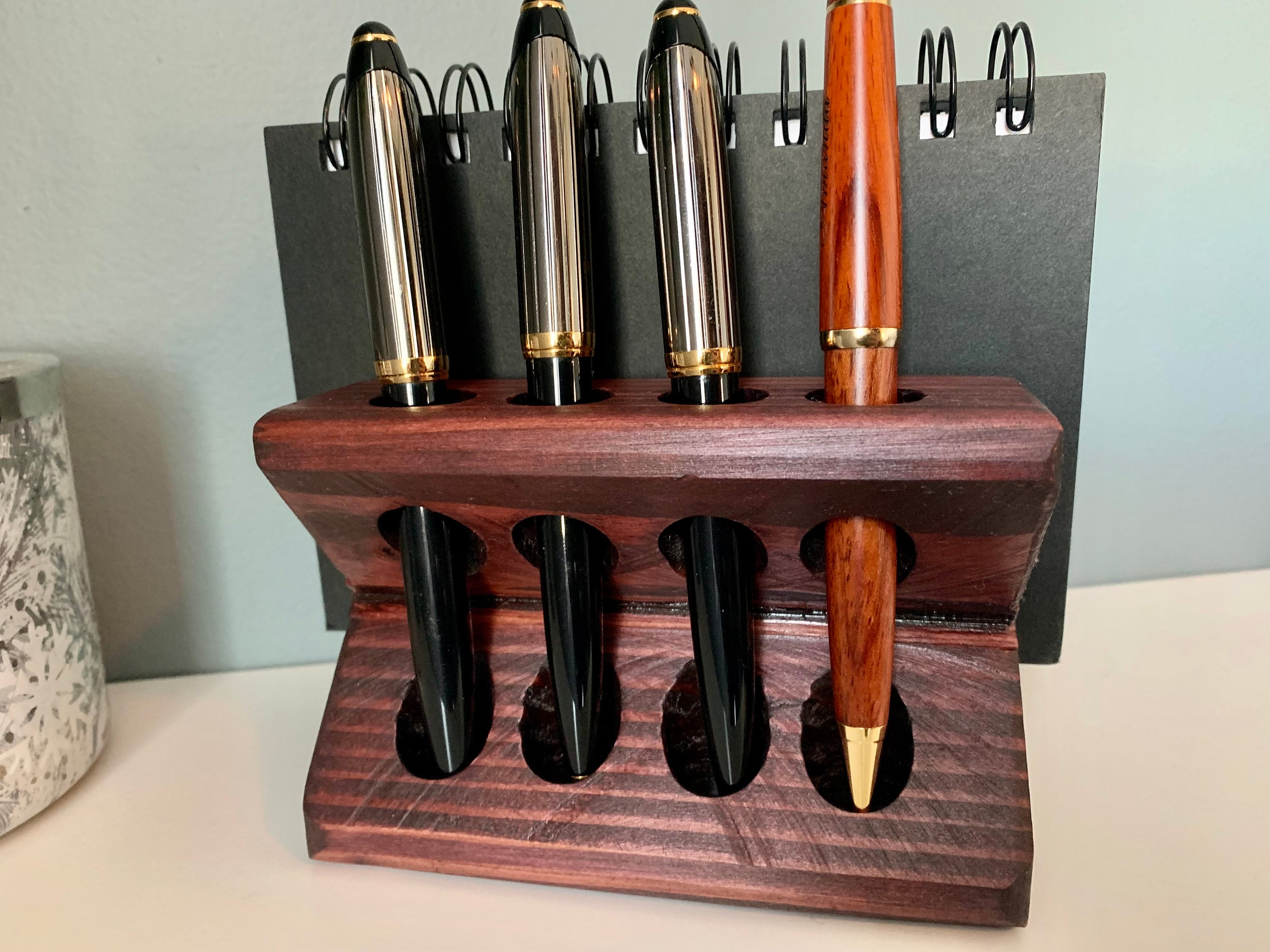 Wooden Pen and Book Holder Desk Organizer Fountain Pen - Etsy