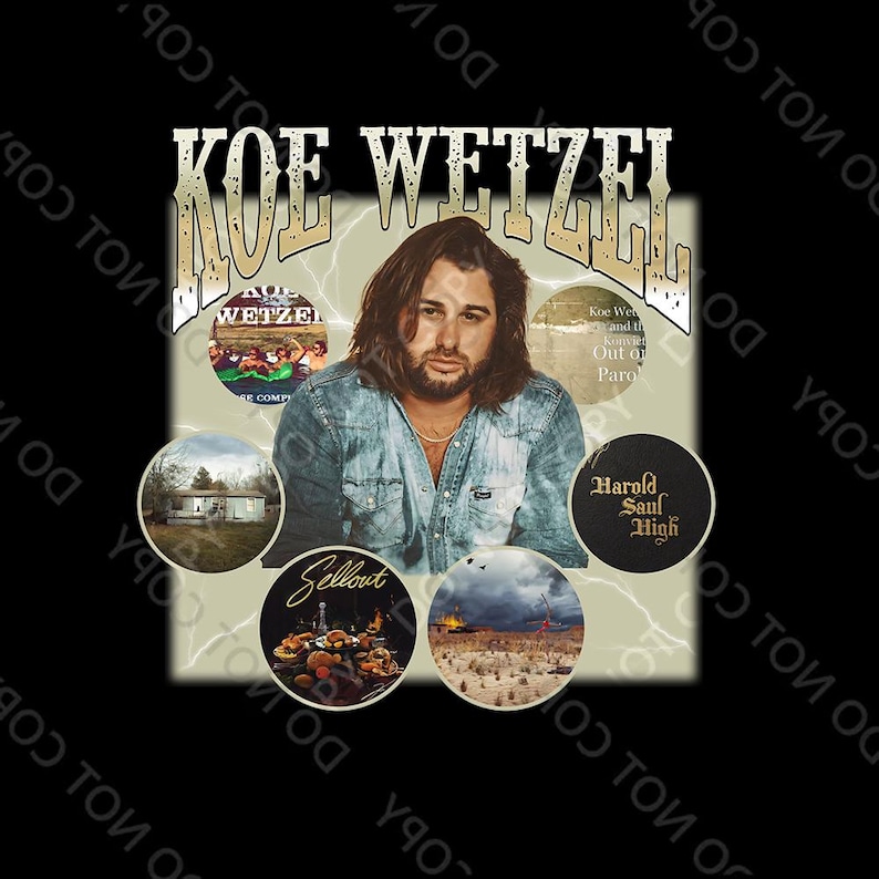 Koe Wetzel Digital PNG, Country Rock Singer Fan Art, Sublimation Design ...