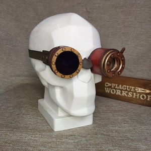 Leather Steampunk Goggles "mono Mechanic" - Etsy