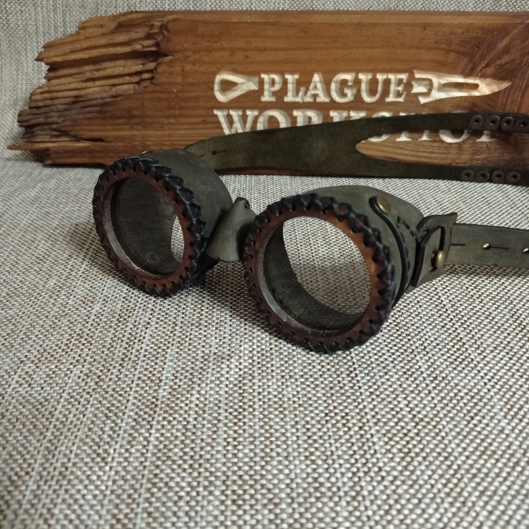 Steampunk Leather Goggles alchemist - Etsy